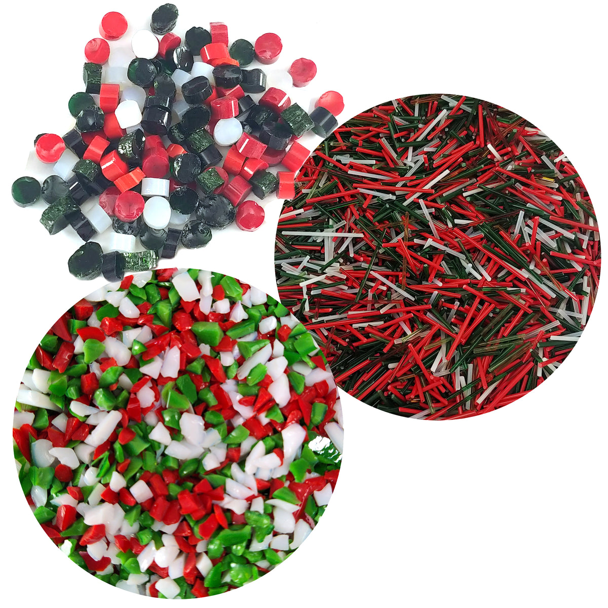 Holiday Fusible Glass COE 96 Microwave Kiln Combo Pack - Dots, Stringf ...