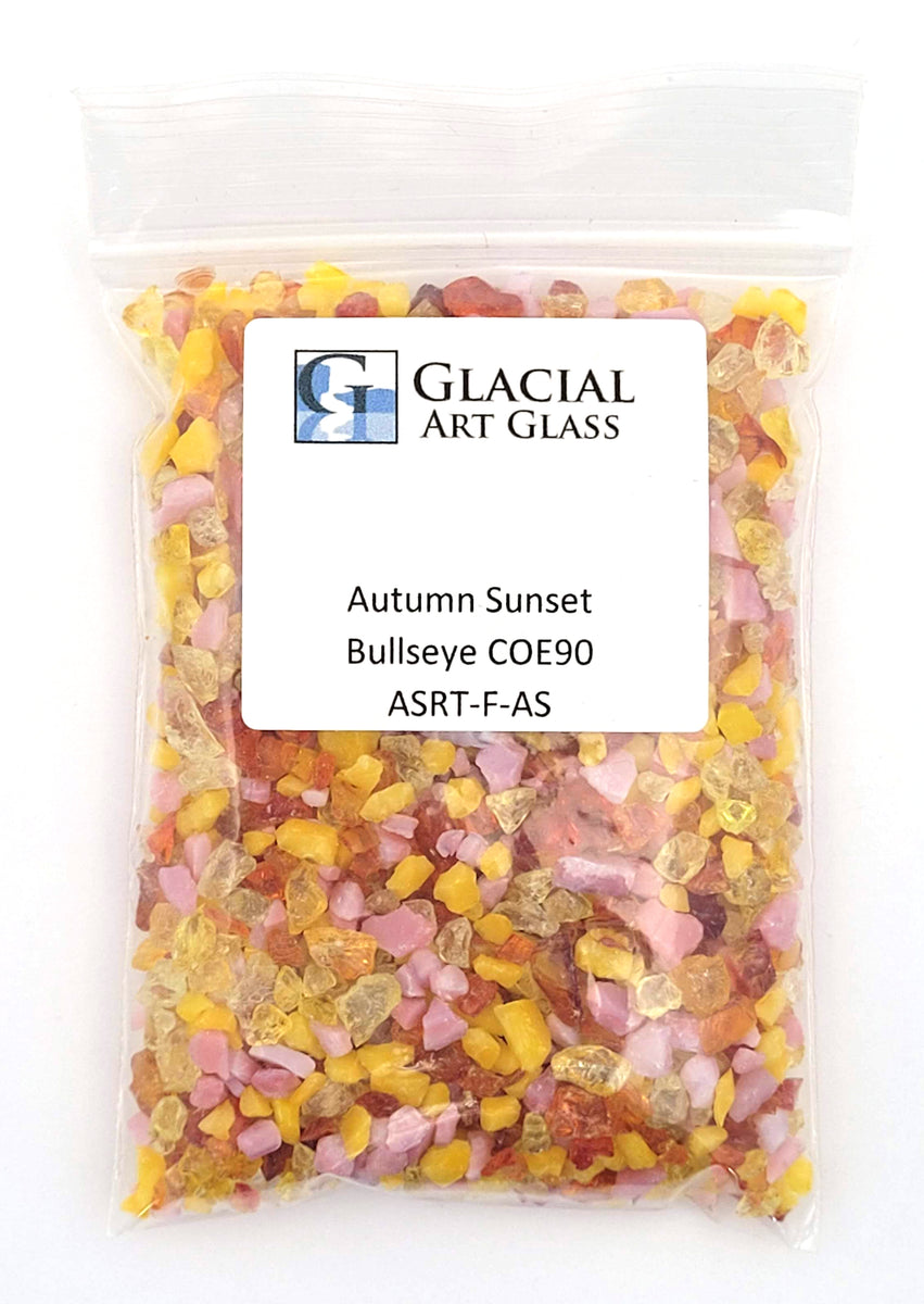 Autumn Sunset Frit Blend Coarse Bullseye Glass COE 90 Fusible – Glacial ...