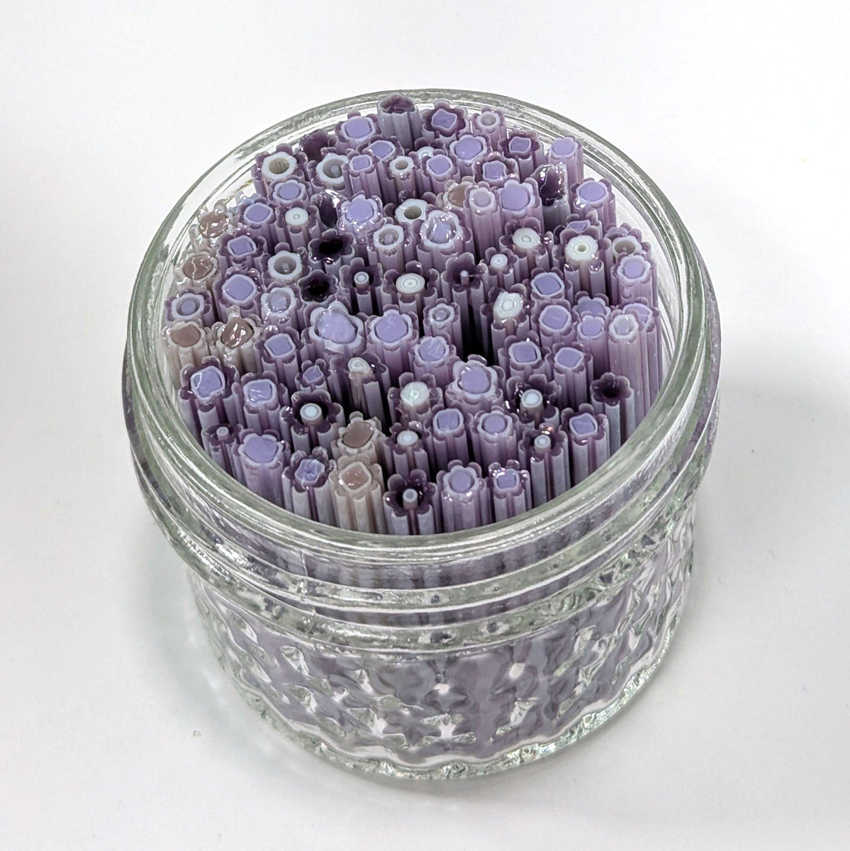 Gold Purple and Neo Lavendar Flowers Murrine Sticks COE 90 Fusible Gla ...