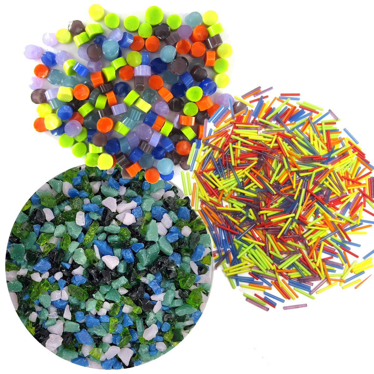 Springtime Fusible Glass COE 90 Microwave Kiln Combo Pack - Dots, Stri ...