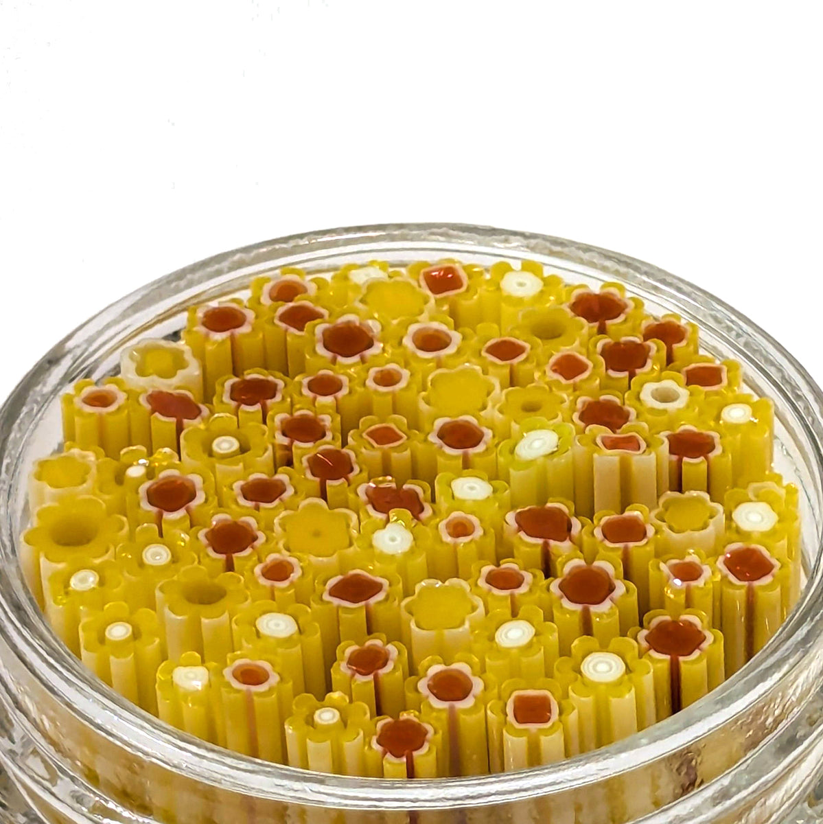 Sunflower and Burnt Orange Flowers Murrine Sticks COE 90 Fusible Glass ...
