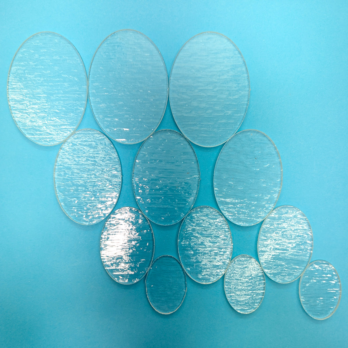 Precut Clear Glass Ovals – COE 90 Bullseye Glass for Fusing – Glacial ...