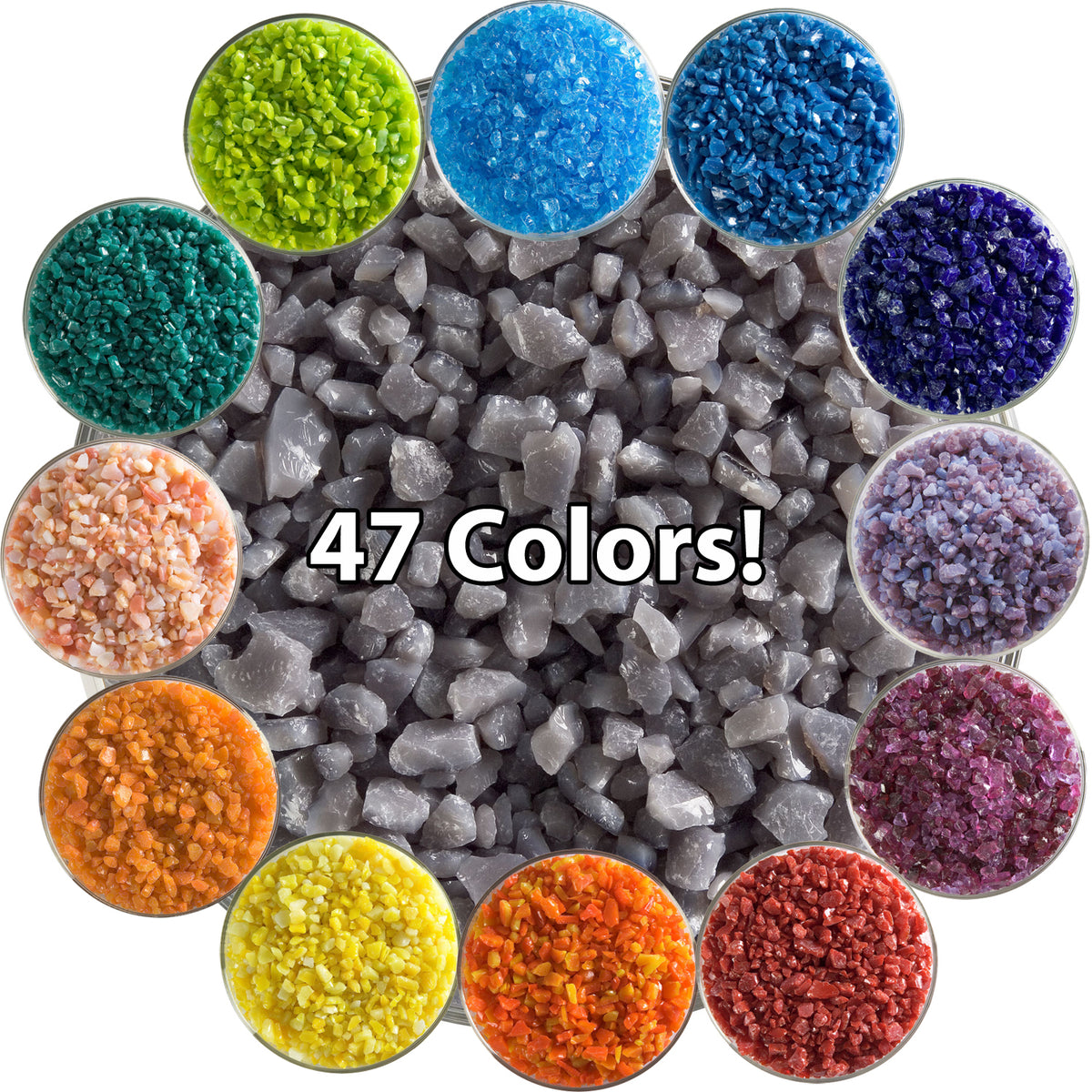 Coarse Opalescent Glass Frit - 47 Colors! Bullseye COE 90 Fusible ...