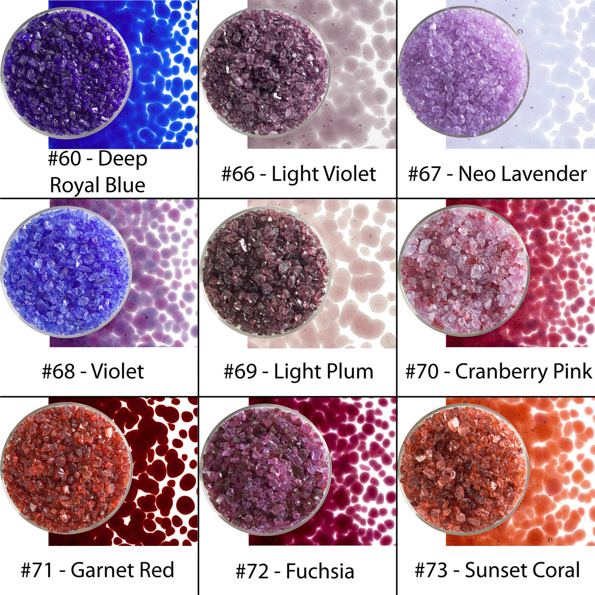 Bold Transparent Coarse Glass Frit - 45 Colors! Bullseye COE 90 Fusibl ...
