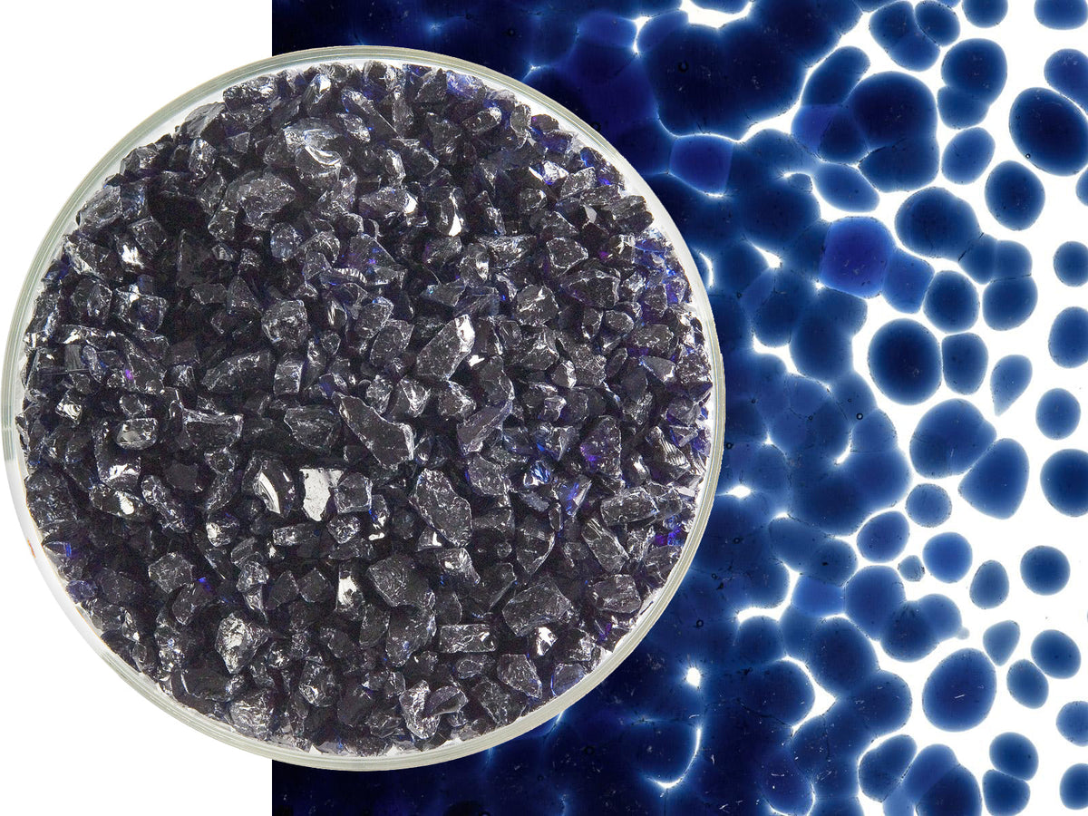 Midnight Blue Transparent Glass Frit Coarse Bullseye COE 90 Fusible ...
