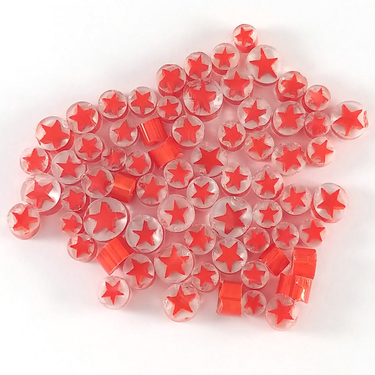 Red Star Murrine 12103 Millefiori COE 90 Glacial Art Glass