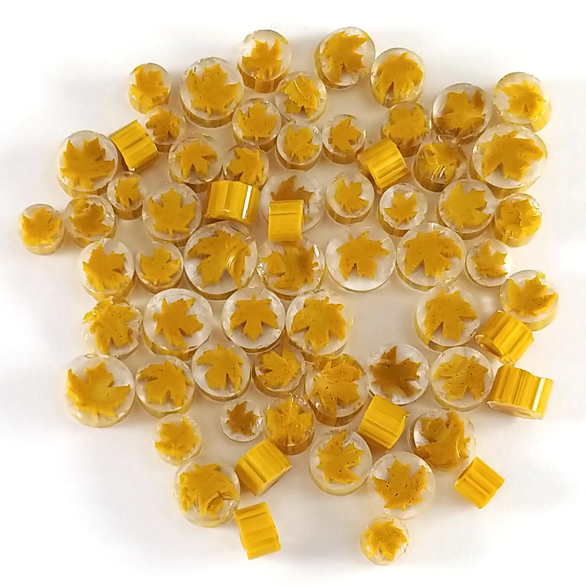 Butterscotch Maple Leaf Murrine 7106 Millefiori COE 90 Glacial Art Gla ...
